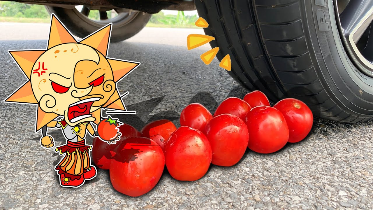 Crushing Crunchy & Soft Things by Car Experiment Tomato, Car Toy, Food ...