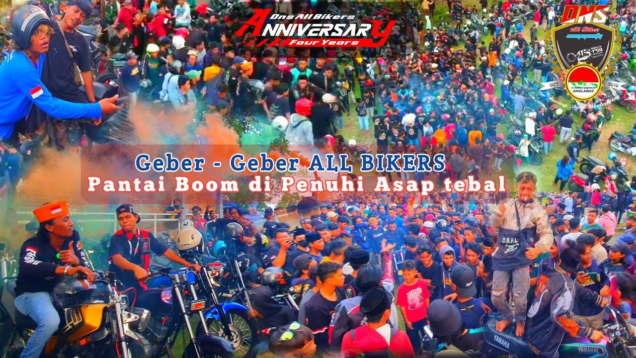 RATUSAN Sepeda Motor Geber Geber Di pantai Bom Penuhi Asam Tebal - YouTube