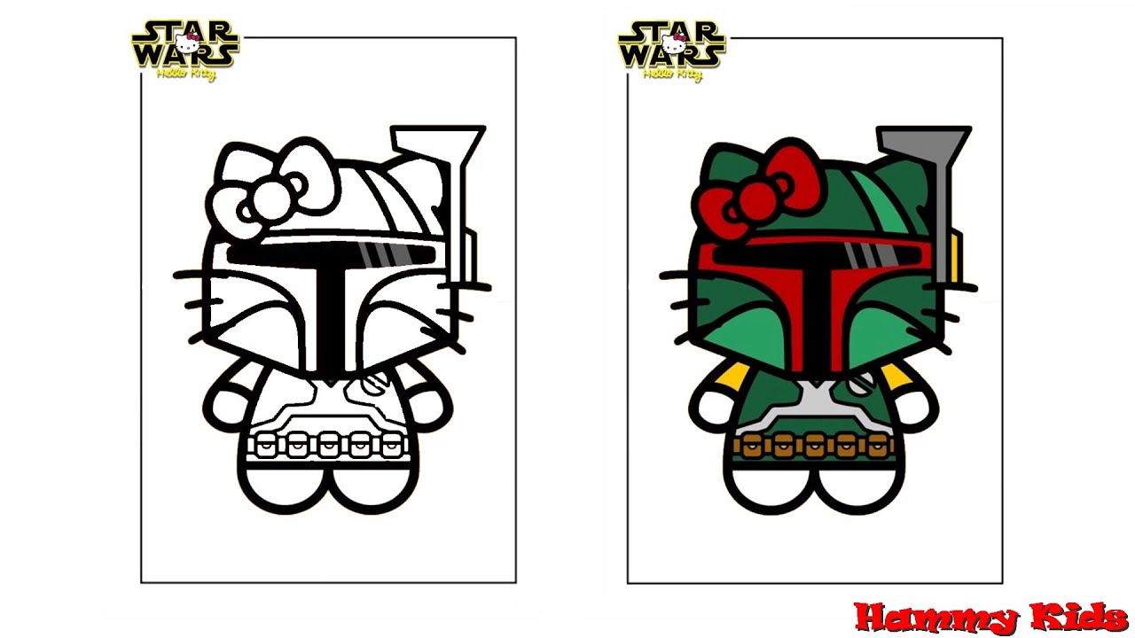 Hello Kitty Boba Fett | How To Draw and Color | Kitty Boba Fett | Star ...