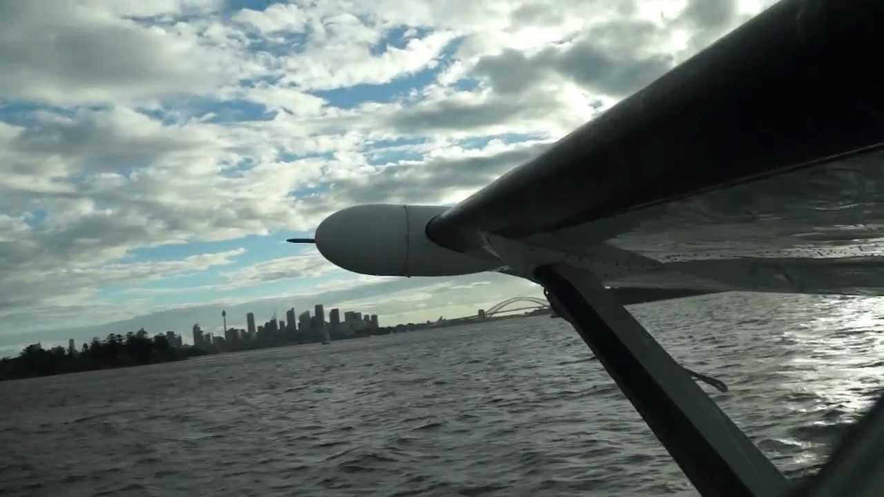 Inside a sea plane taking off in Sydney Harbour - YouTube
