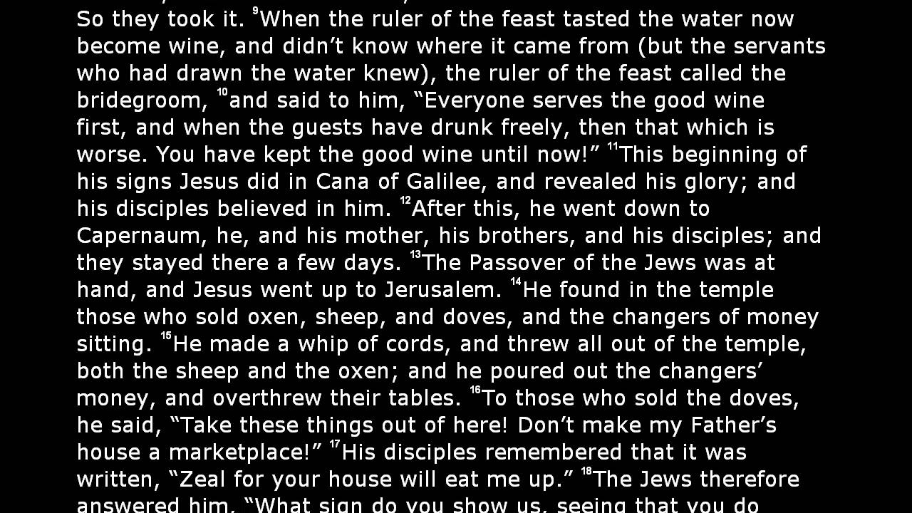 The Holy Bible - John Chapter 2 (World English Translation) - YouTube