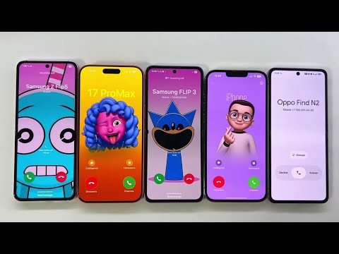 iPhone 17 ProMax + iPhone 13 + Samsung Z Flip 3 + Z Flip 5 + OPPO Find N2 Flip Incoming Call 