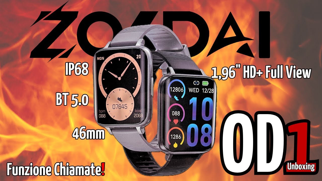 ZORDAI OD1 Smartwatch UNBOXING - FINALMENTE DISPLAY CURVO e TELEFONA ...