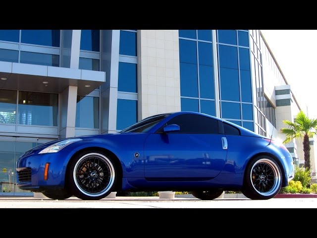 Blue 350z Black Rims