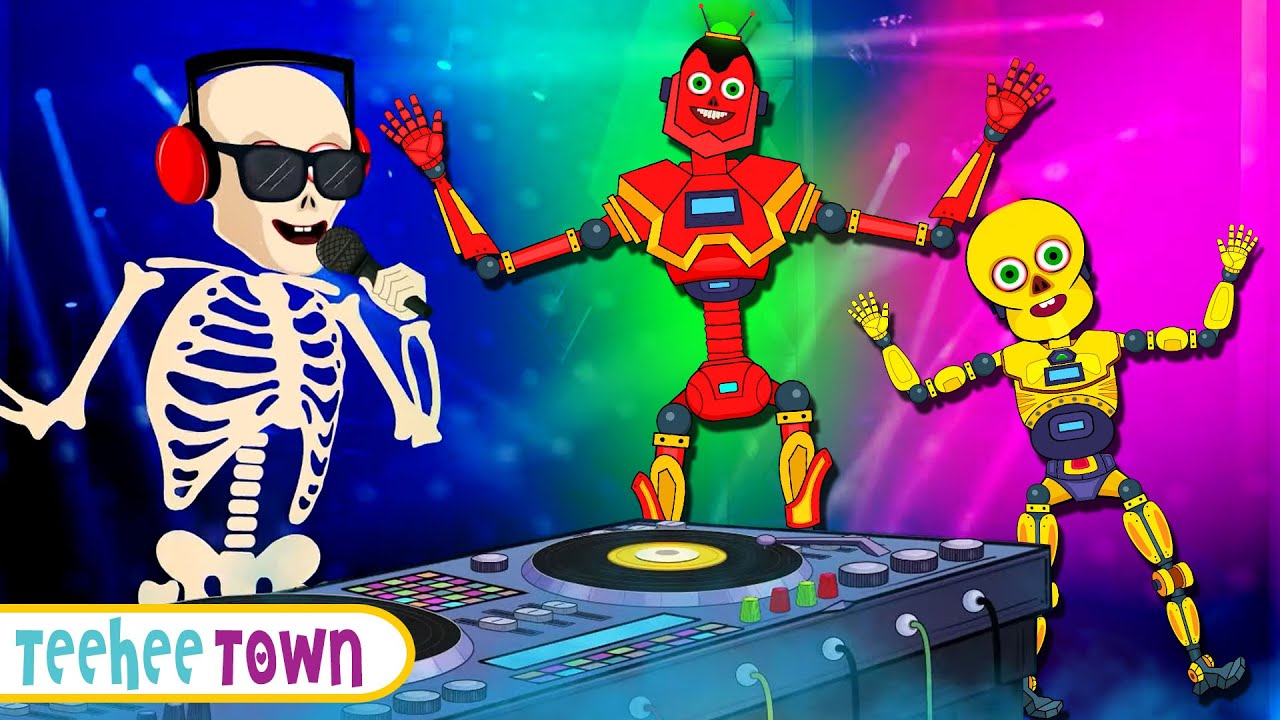 Dancing Skeleton Robots Halloween Party Song + More Spooky Rhymes By ...