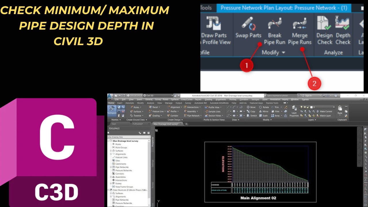 Design Depth Check of Pipes in Pressure Network i.e. Minimum/Maximum ...