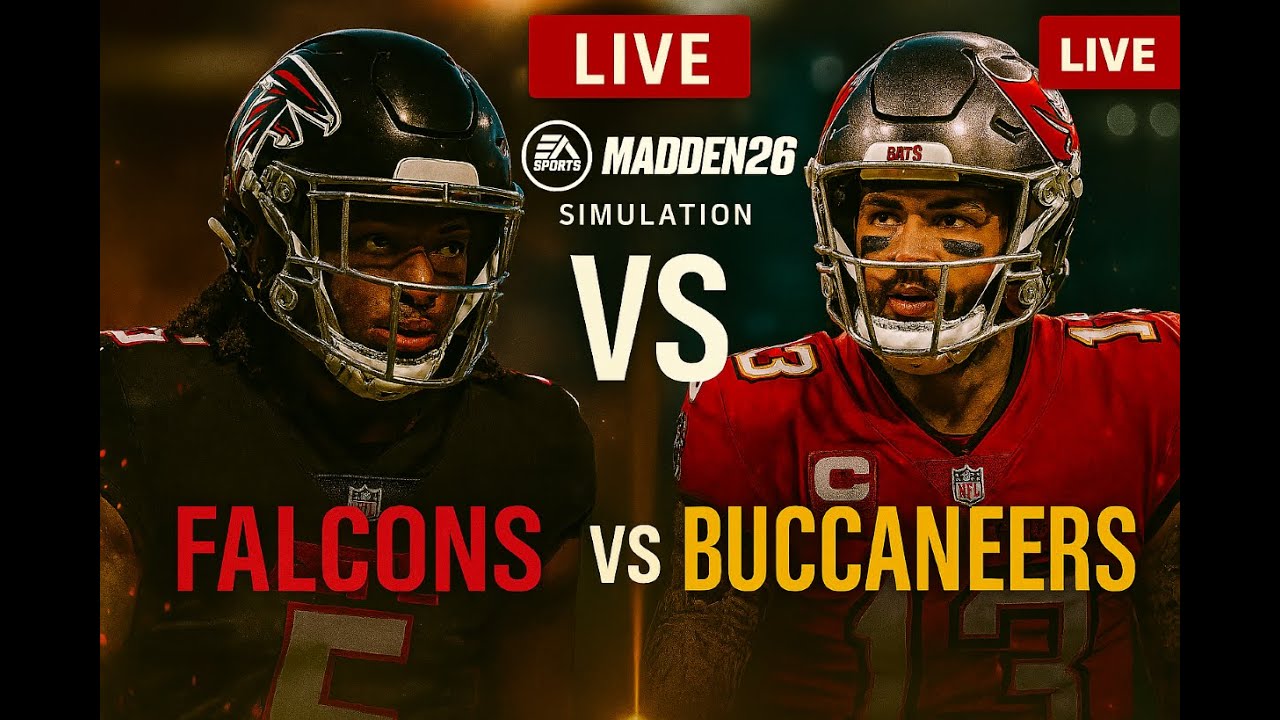 Falcons vs Bucs | LIVE NFL Madden 26 Simulation | Live Scoreboard - YouTube
