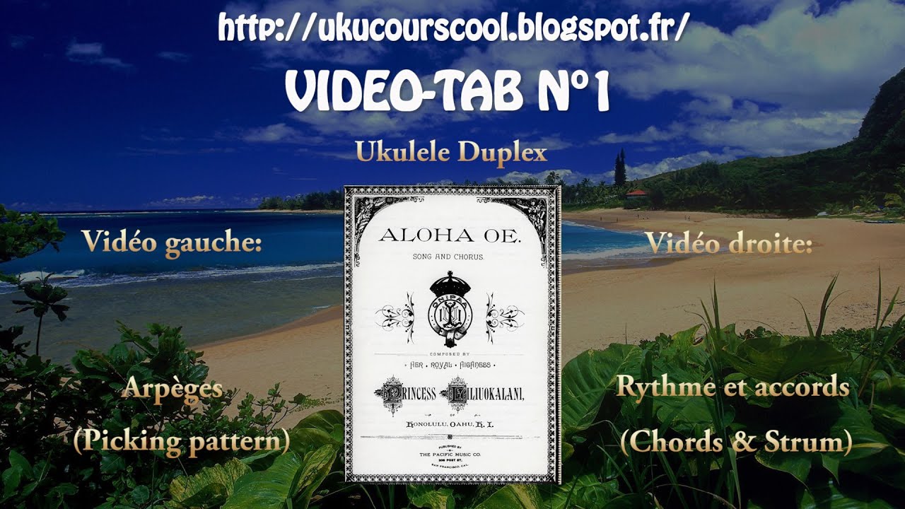 VIDEO/TAB N°1 - Aloha'Oe - Ukulele Duo TUTORIAL (HD) - YouTube