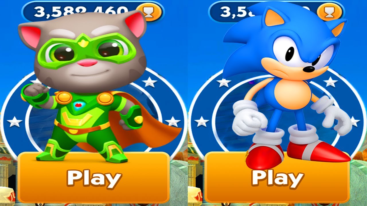 Sonic Dash vs Talking Tom Hero Dash - Classic Sonic vs All Bosses Zazz ...