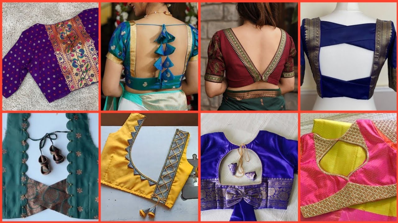 Latest Border Wale Blouse Ke Design/Latest Blouse Neck and Sleeves ...