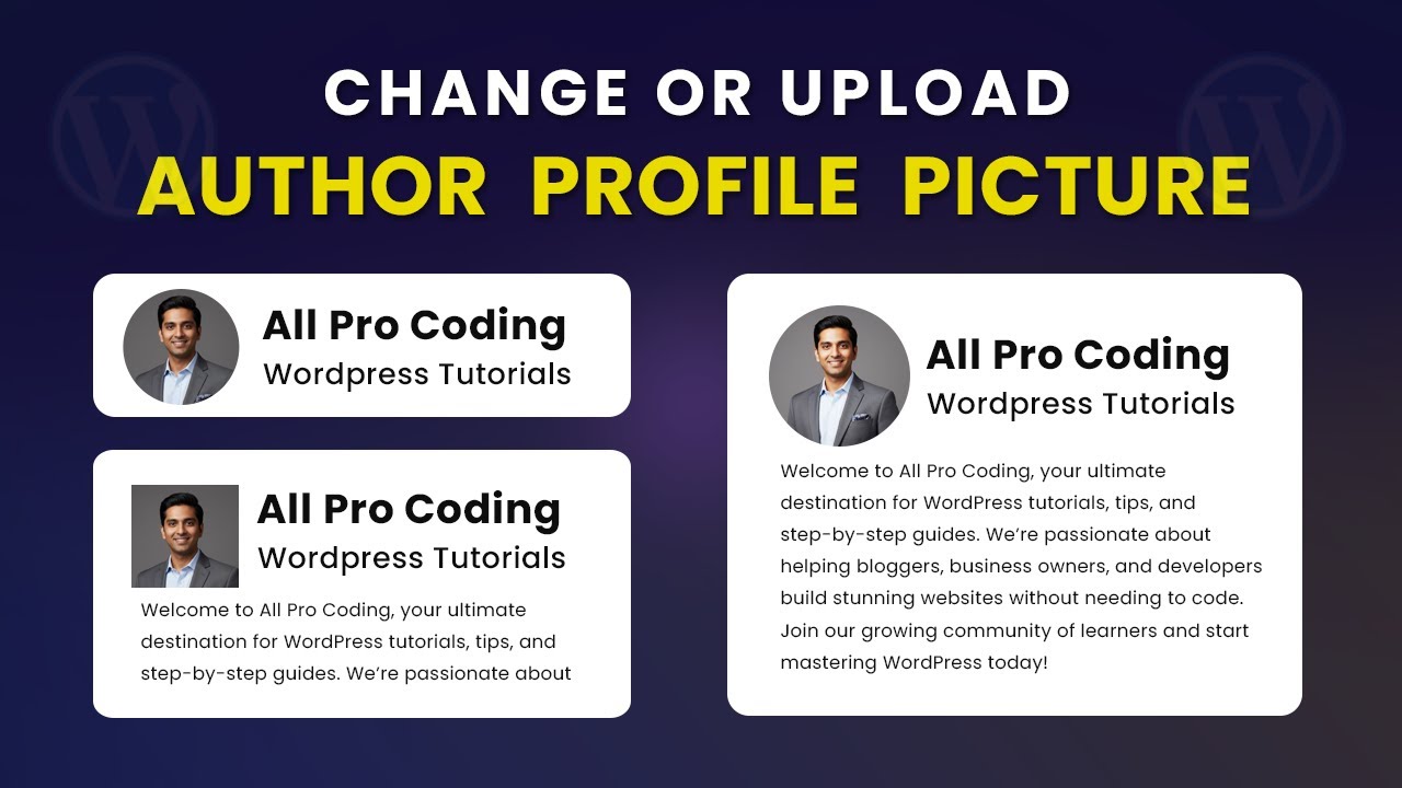 How to change author profile picture in wordpress without gravatar ...