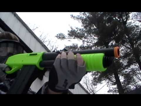 U.S.T.A. Airsoft Zombie Terminator Shotgun Firing Test - YouTube