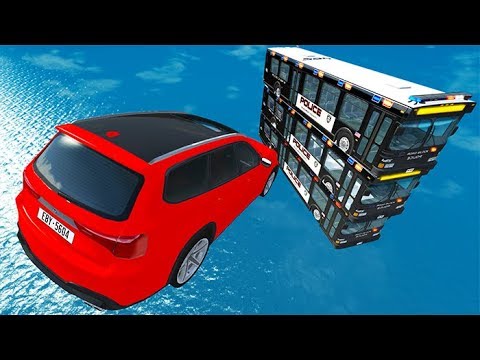 Beamng Drive - Police Bus Air Blocks Can The Criminal Cars Break ...