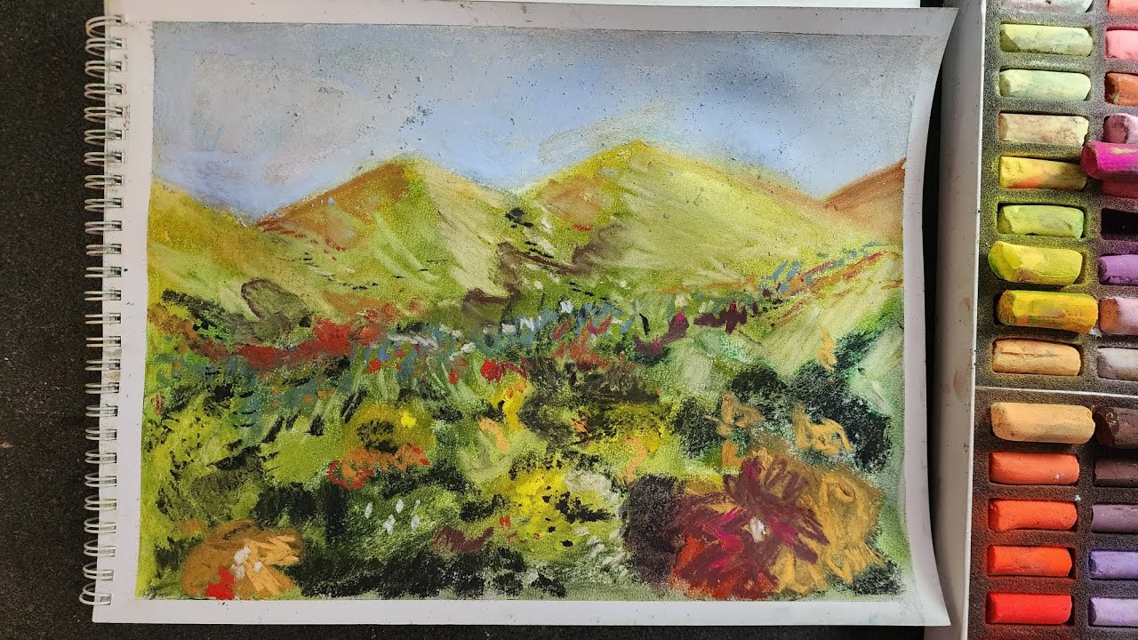 speedpaint - soft pastel landscape - YouTube