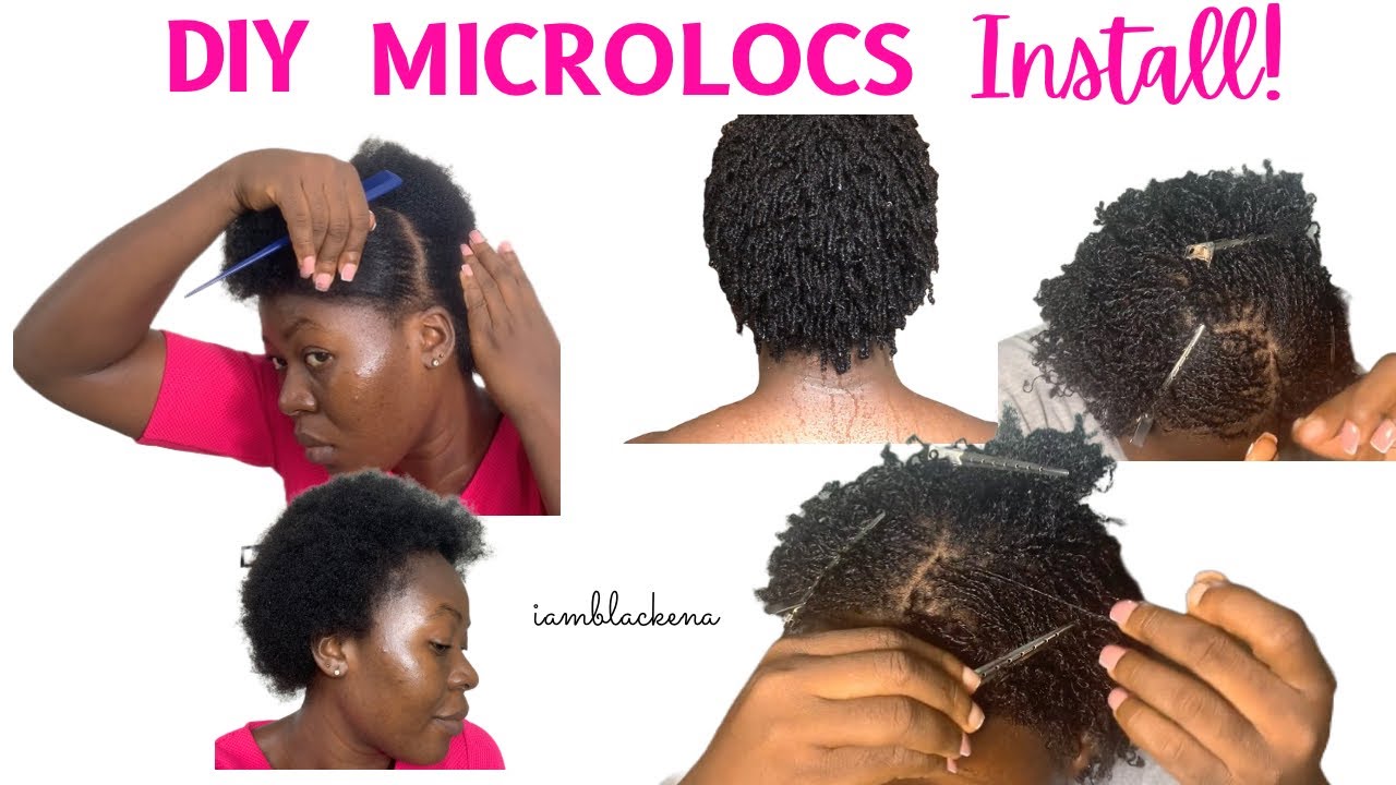 Tiny Microlocs Installation | Short Hair | DIY | Two-strand Twist - YouTube