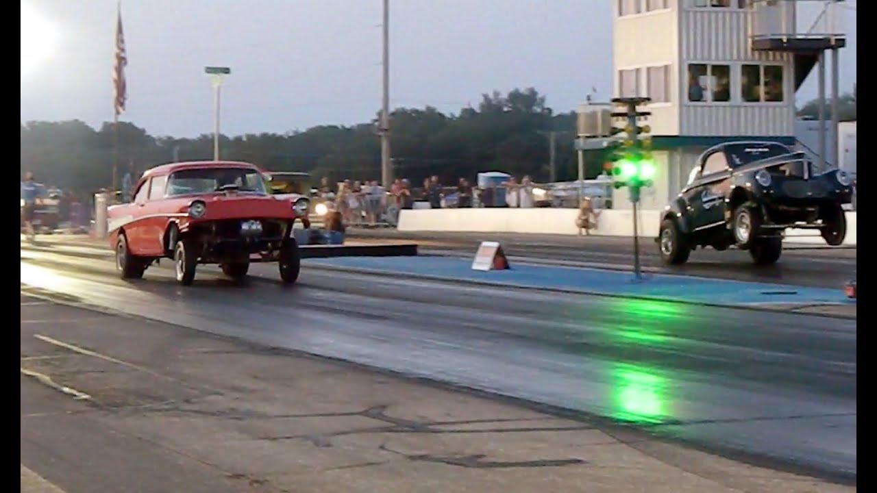 Brew City Gassers drag racing under the lights at the 2023 Glory Days ...