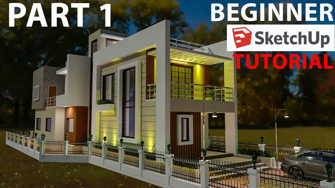 HOW TO make A BUNGALOW in sketchup || Beginner Guide || Sketchup Tutorial || Part 1 - YouTube