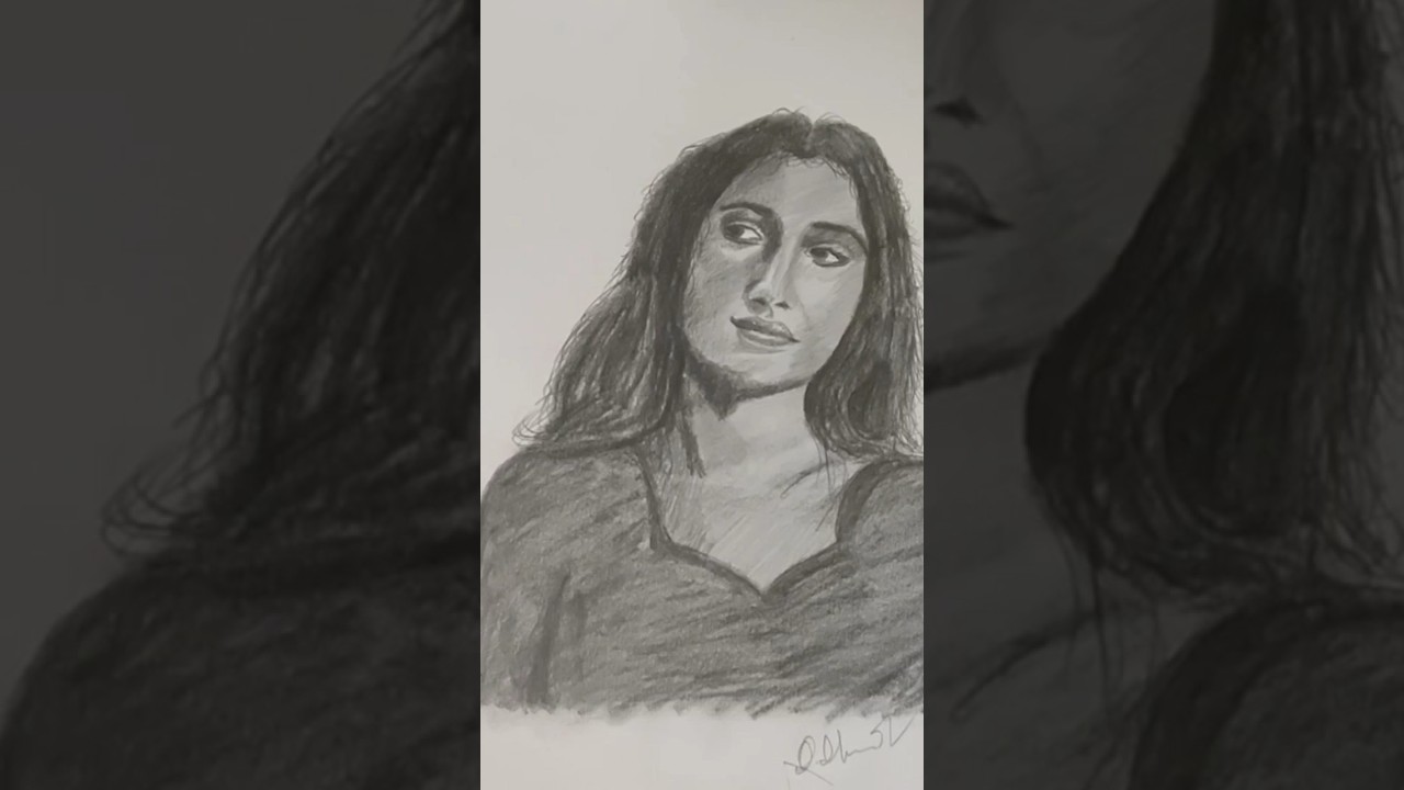 tamanna graphite pencil potrait drawing tutorial - YouTube