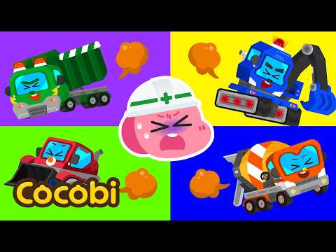Keluarga Kentut Kendaraan Konstruksi🚚💨 | Lagu Anak-anak | Cocobi