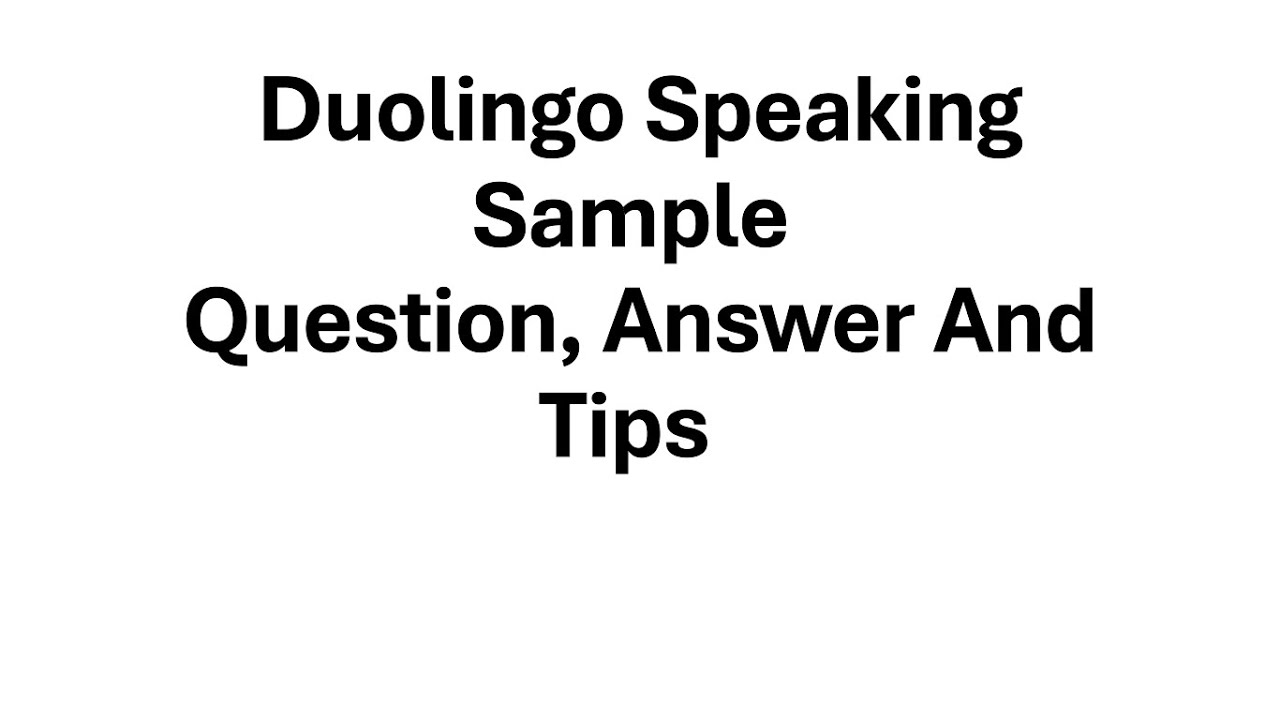 Duolingo speaking Test Question,Answer and tips 2024 - YouTube