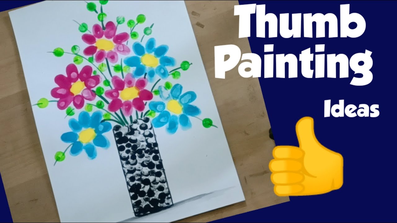 Thumb Painting / Thumb Painting ideas/ Thumb Painting for beginners ...