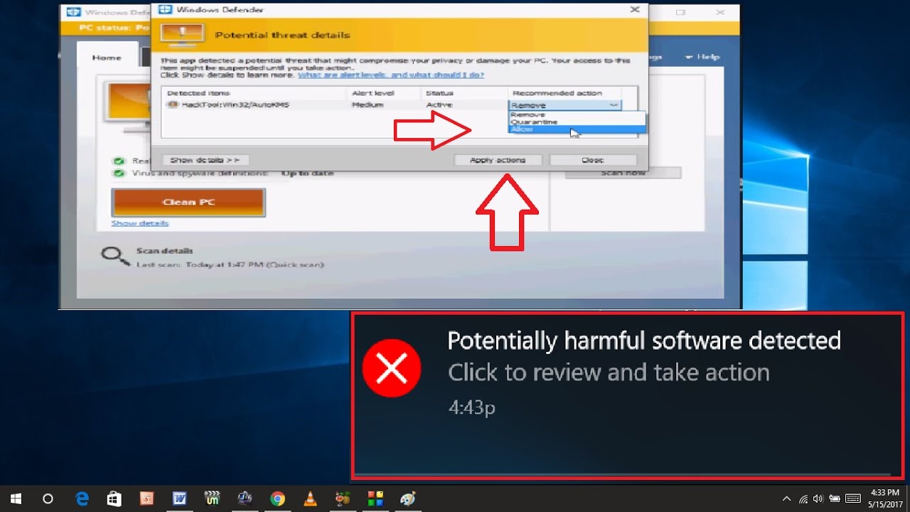 How to Fix Potentially Harmful Software Detected Error in Windows 10 ...