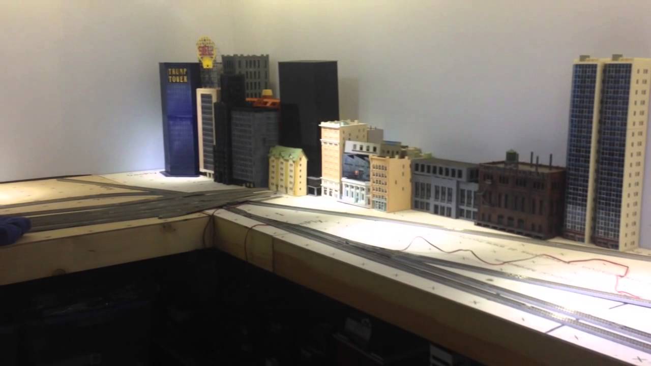 N scale layout (benchwork) tour ! Removable Shelf benchwork - YouTube