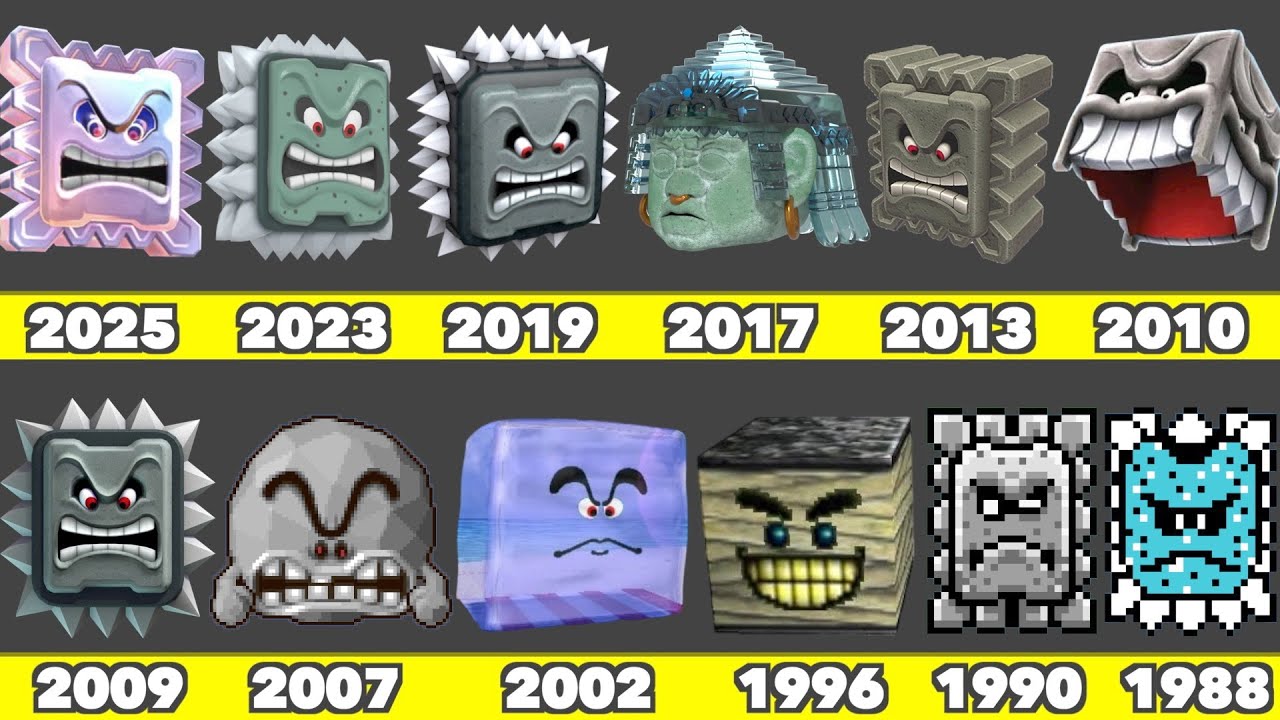 Evolution of Thwomps Game Graphics In Nintendo Games (1988-2025) - YouTube