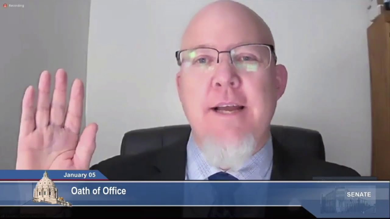Remote Oath of Office: Sen. Isaacson - YouTube