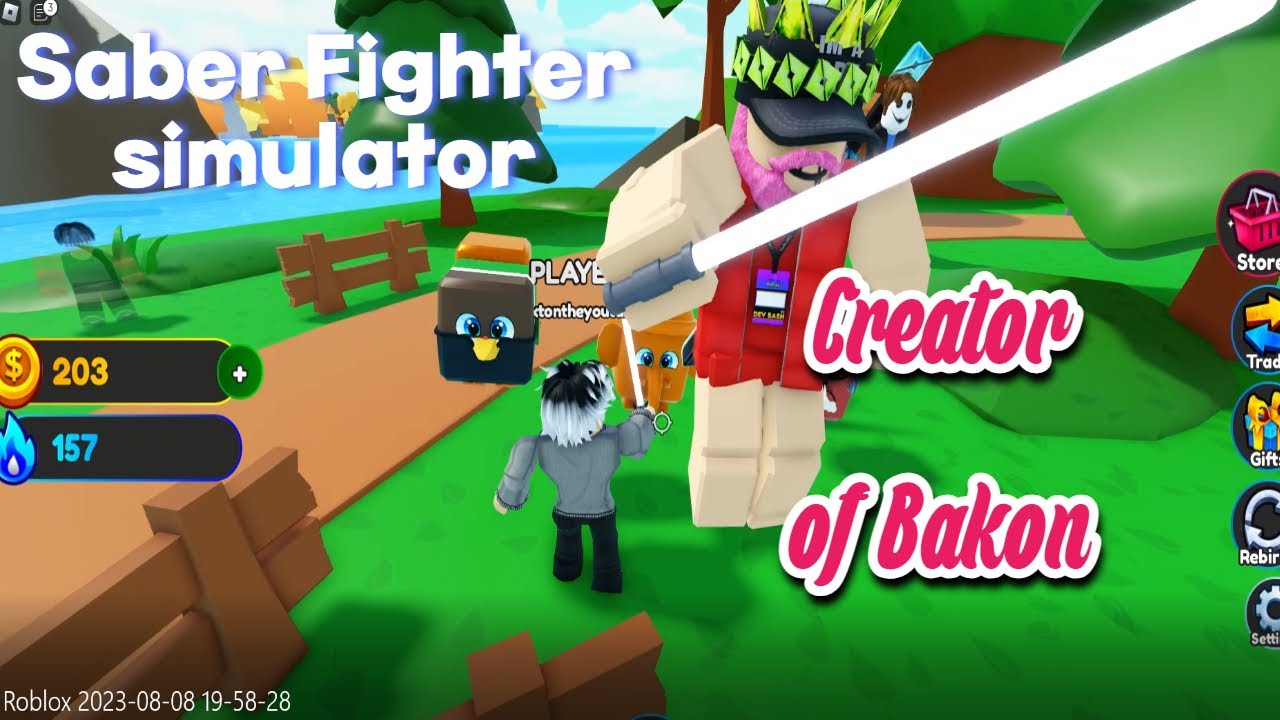 PinkBeard's new game? | Roblox Saber Fighters Simulator - YouTube