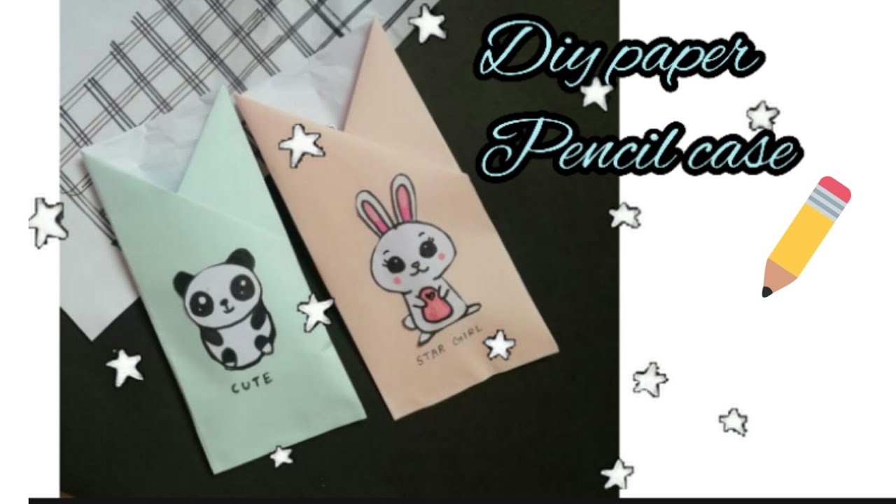 diy paper pencil case - YouTube