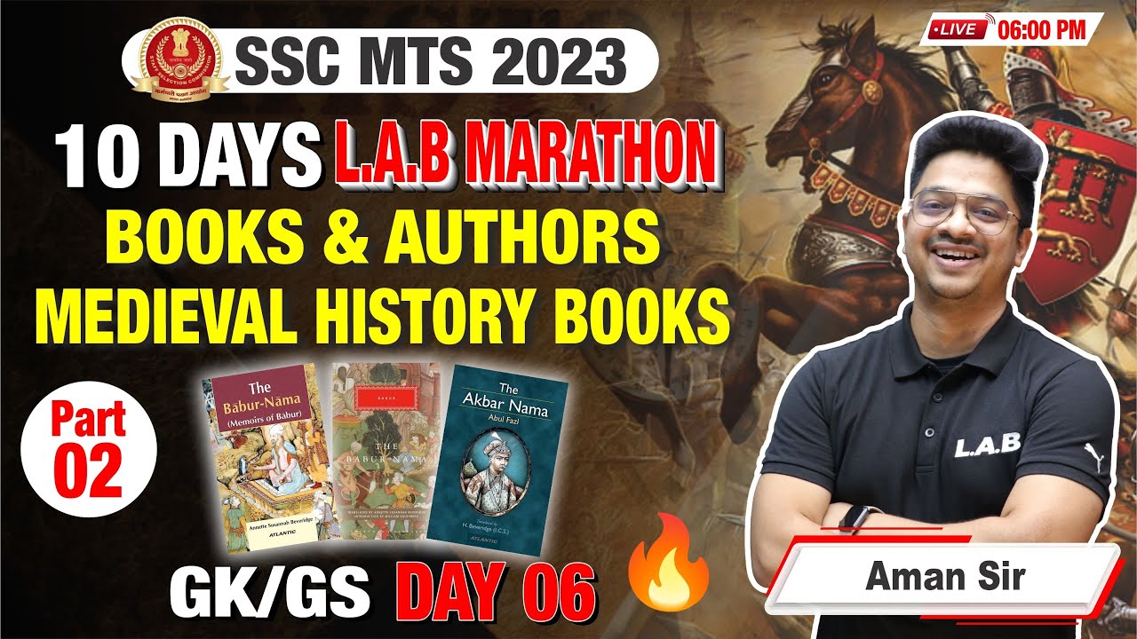 SSC MTS 2023 GS || Books And Authors Medieval History GS/GK || SSC MTS ...