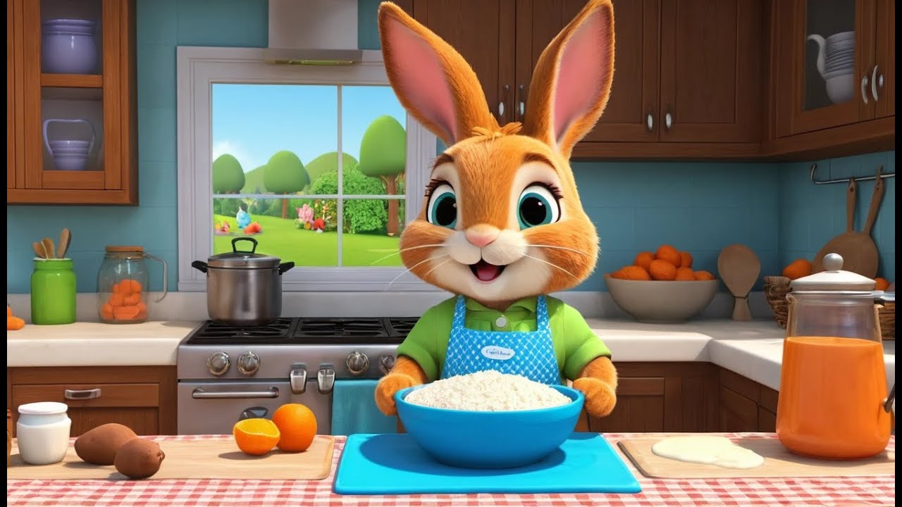 🐇 Bunny Bakes a Carrot Cake – 3D Animated Nursery Rhyme for Kids | Fun ...