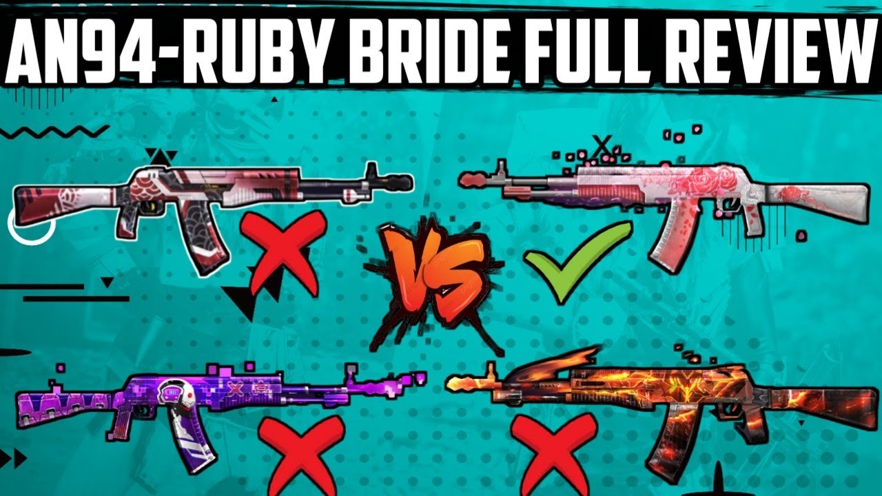 NEW AN94 RUBY BRIDE FULL REVIEW || BEST AN94 GUN SKIN IN FREE FIRE ...