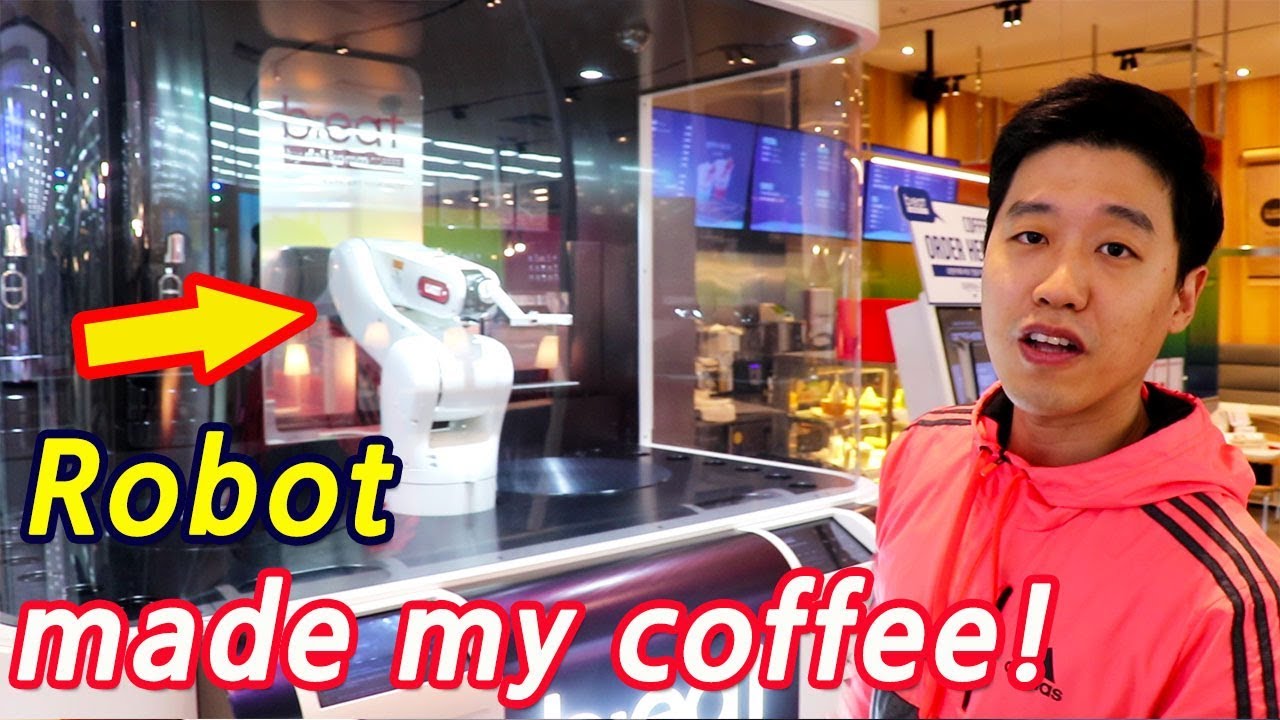 ROBOT CAFE in Korea - YouTube