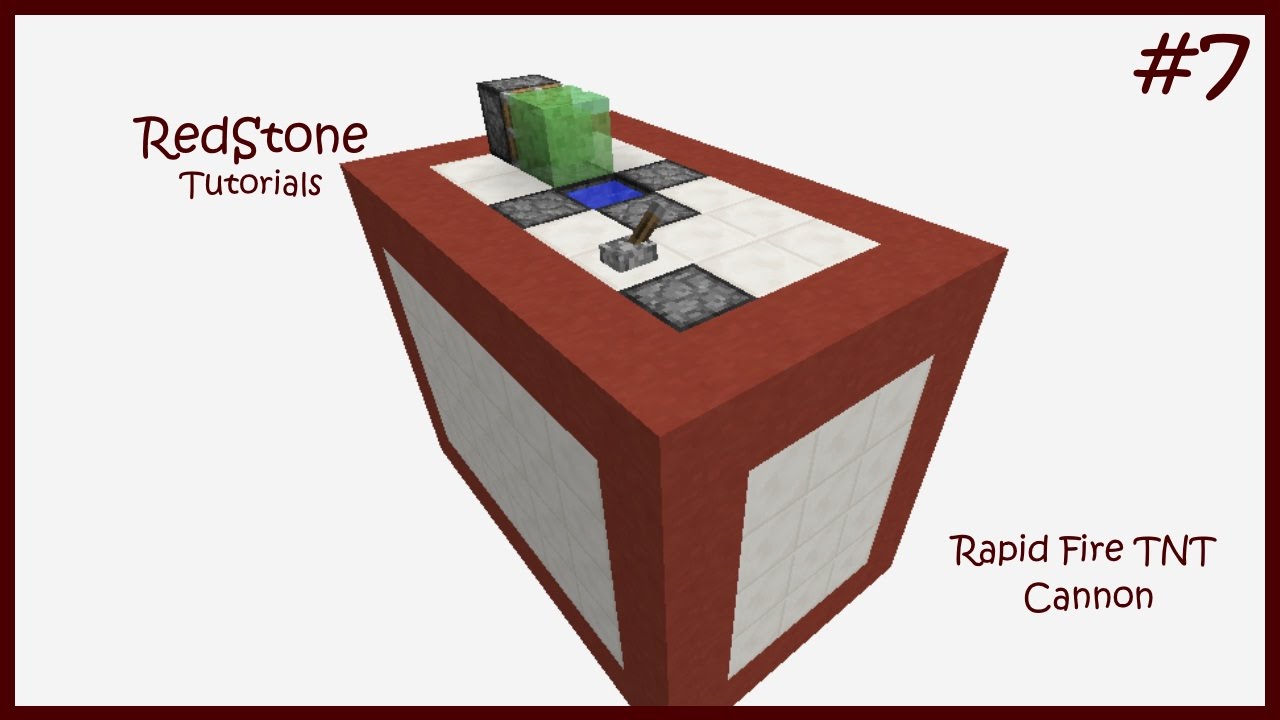#7 RedStone Tutorials Rapid Fire TNT Cannon - YouTube