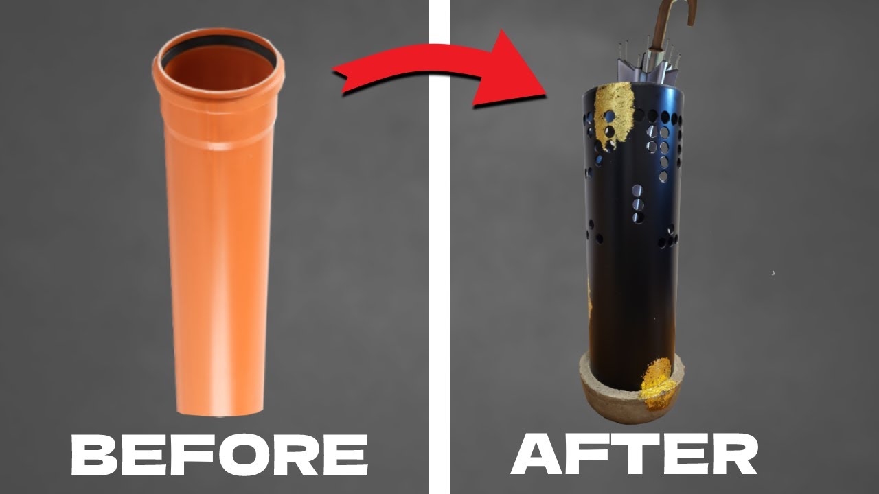 Homemade Umbrella Stand Out Of PVC Pipe and Concrete - YouTube