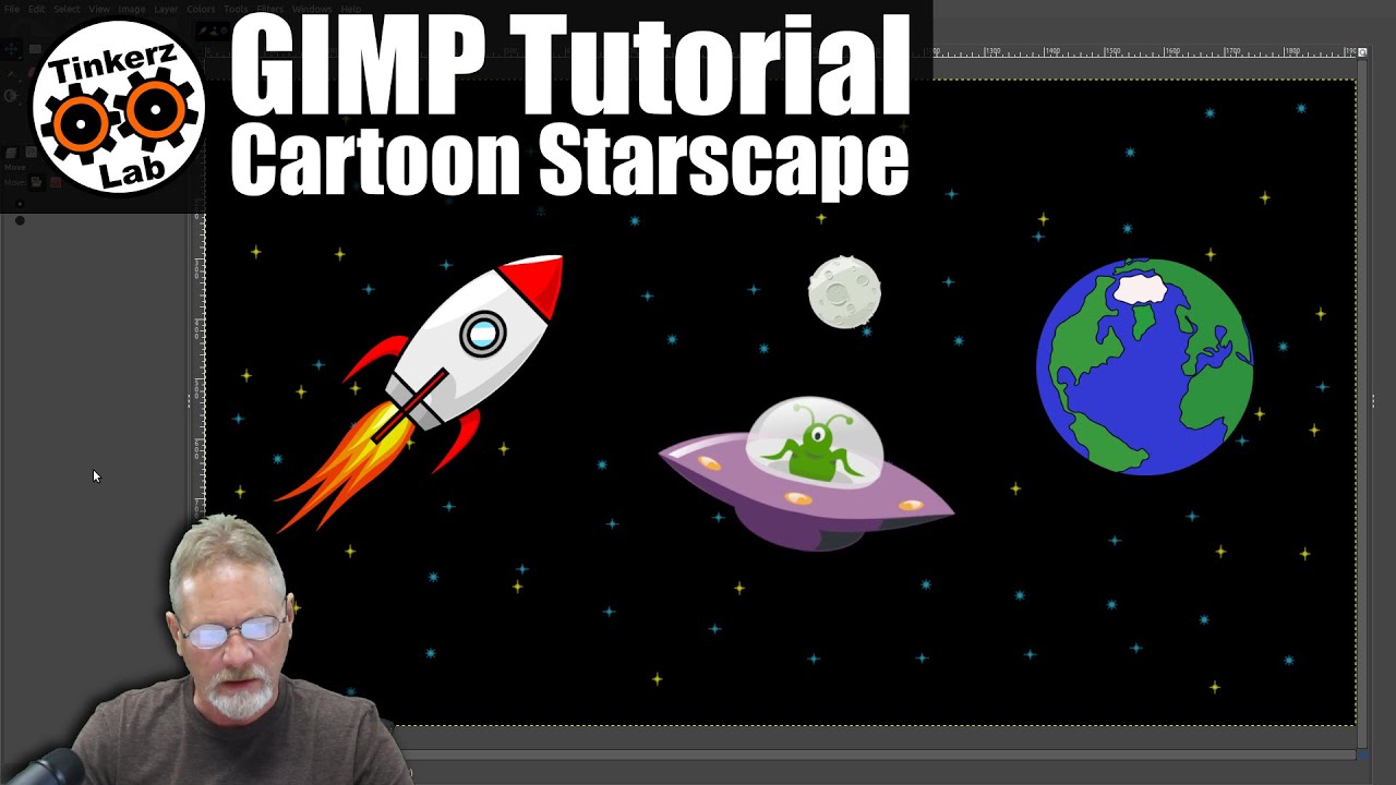 Create a Cartoon StarScape - GIMP Brushes & Layers Tutorial - YouTube