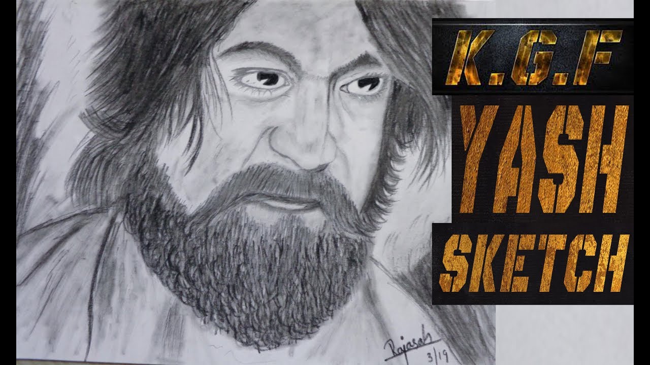 KGF Yash Drawing realistic sketch | ROCKING STAR YASH |Sketch | - YouTube