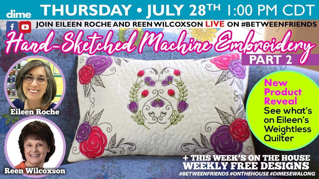 Hand-Sketched Machine Embroidery PART 2 | Between Friends: - YouTube
