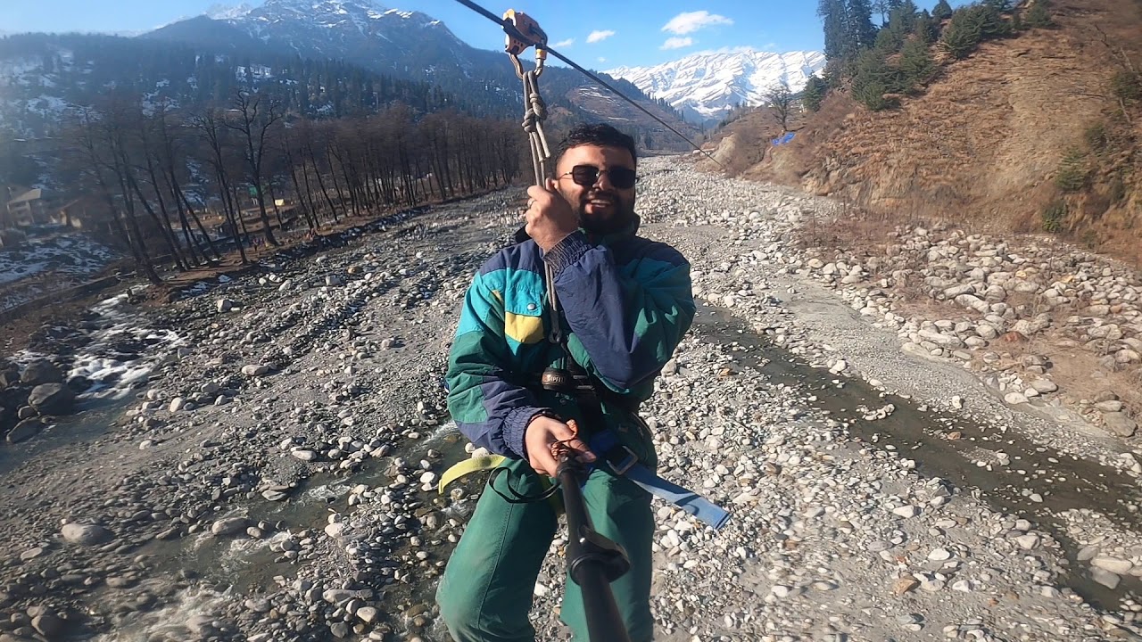 ZipLine at Solang Valley || Manali || SnowFall || Adventure Activity ...
