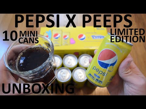 Unboxing Pepsi X Peeps Limited Edition Soda 10 Mini Cans - YouTube