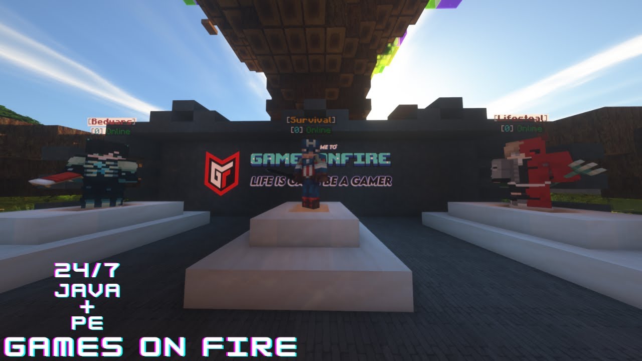 NEW Server Launch GamesOnFire JAVA + PE minecraft live 🔴 - YouTube