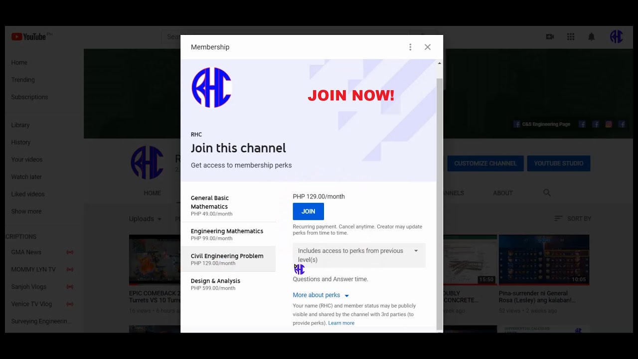Join now! Get access to YouTube Membership Perks - YouTube
