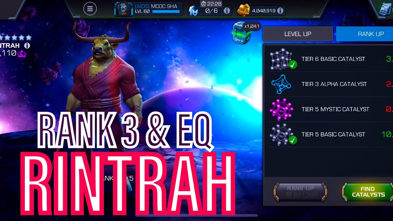 RINTRAH To Rank 3 and new EQ | Marvel Contest Of Champions - YouTube