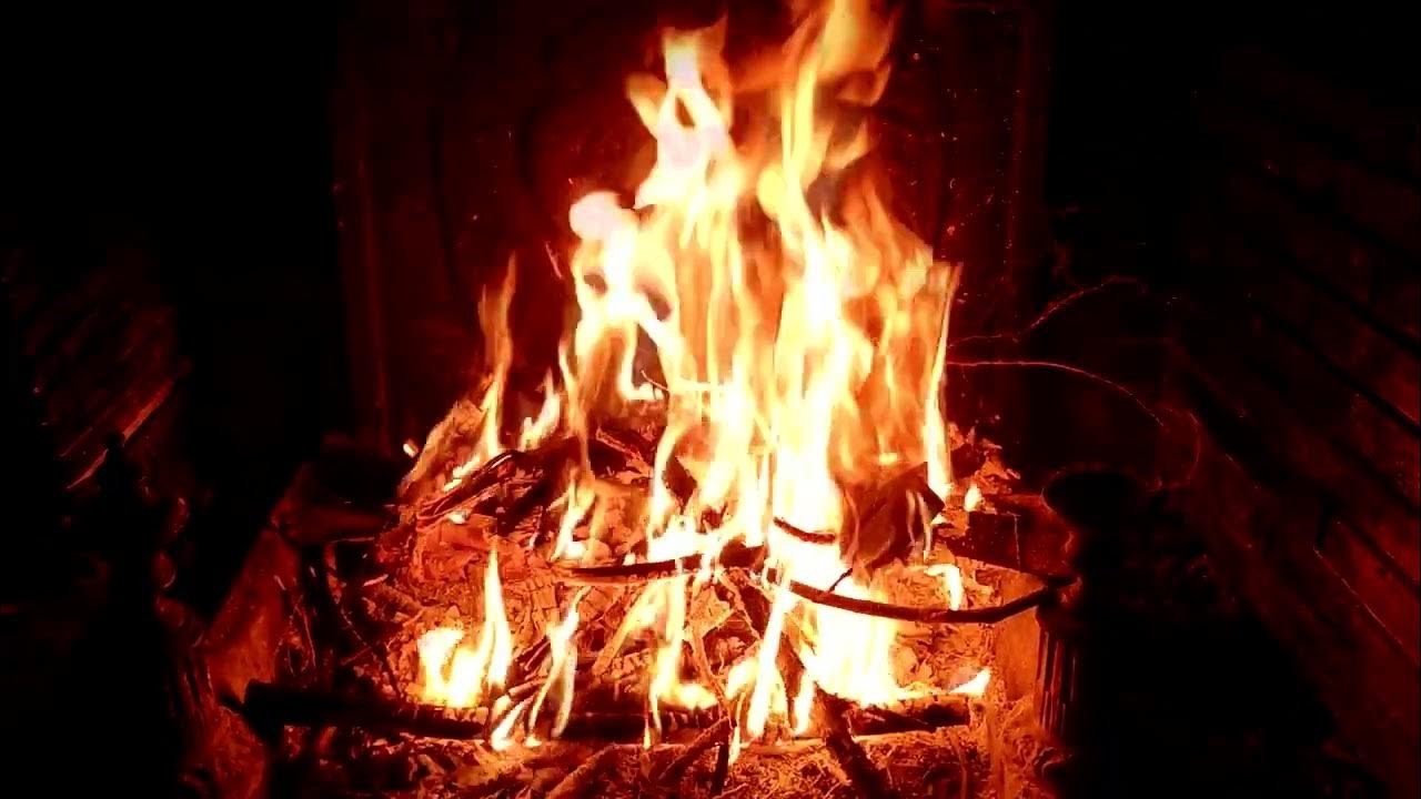 مدفأة النار🔥 مع صوت فرقعة الحطب شعور بالدفأ والراحة النفسية Fireplace ...