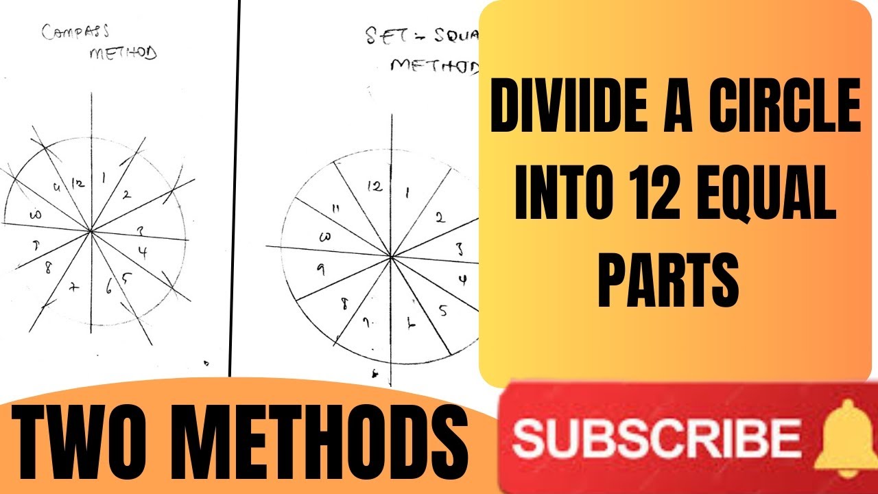 How to DIVIDE A CIRCLE into 12 equal parts || technical drawing - YouTube