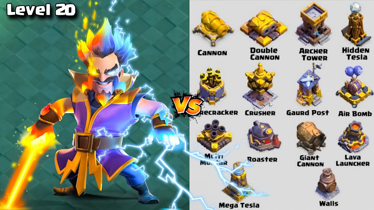 Electrofire Wizard Destroy Builder Base 2.0 Every Defense ! - Clash of ...