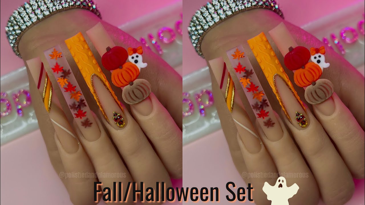 Fall Nail Set With A Twist Of Halloween - YouTube