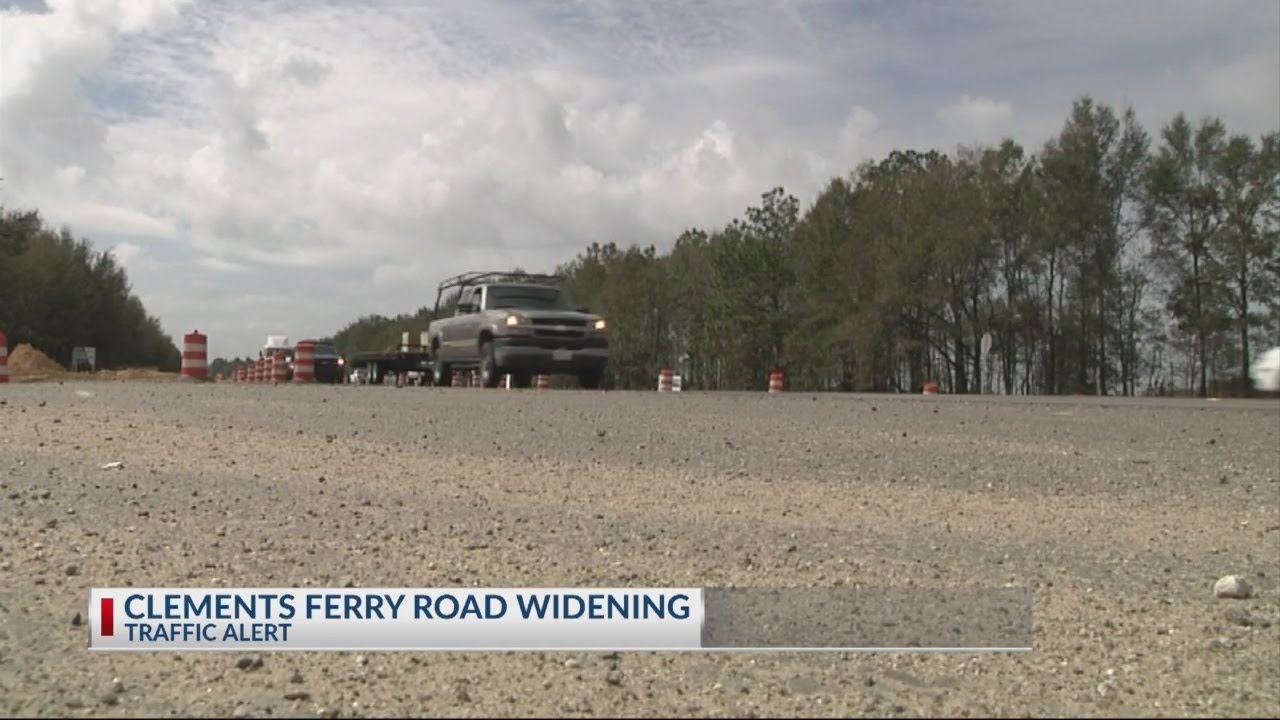 Clements Ferry Road Widening Traffic Shift - YouTube
